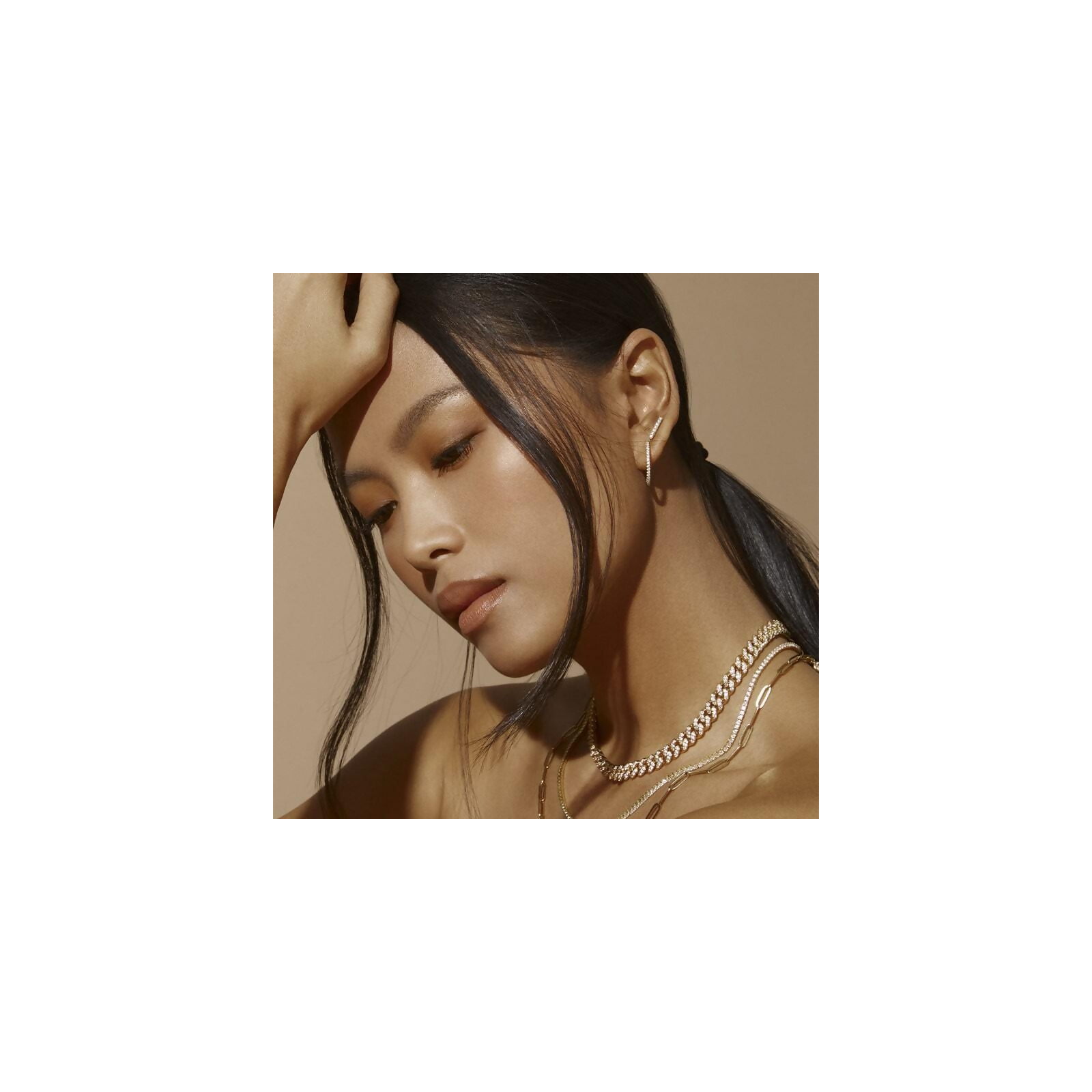 SELENA – Pave Cuban Link Chain | Layered Jewelry