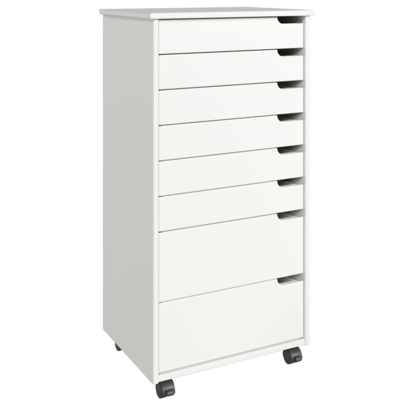 Adeptus 6 drawer solid wood roll cart store
