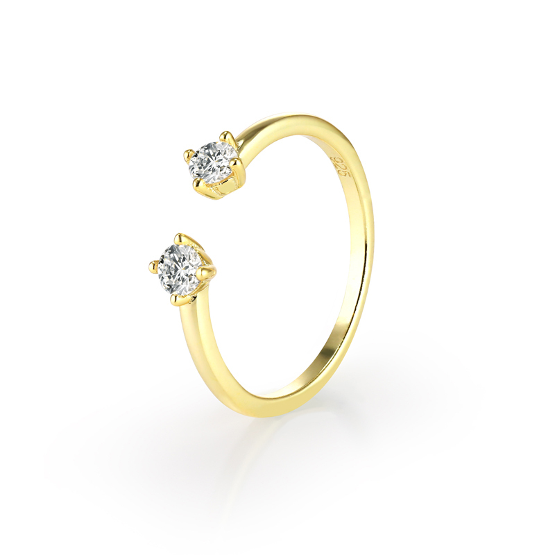 NICOLE - Double Solitaire Ring | Layered Jewelry