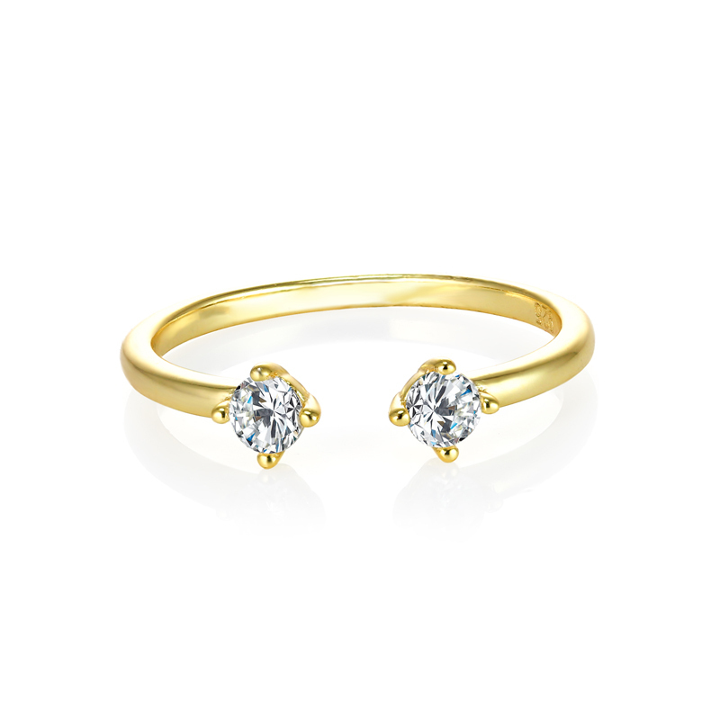 NICOLE - Double Solitaire Ring | Layered Jewelry